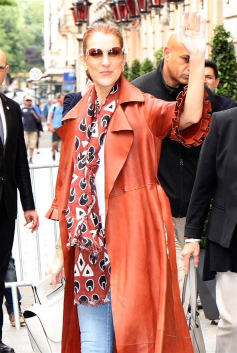 Celine Dions Leather Trenchlainey Gossip Lifestyle