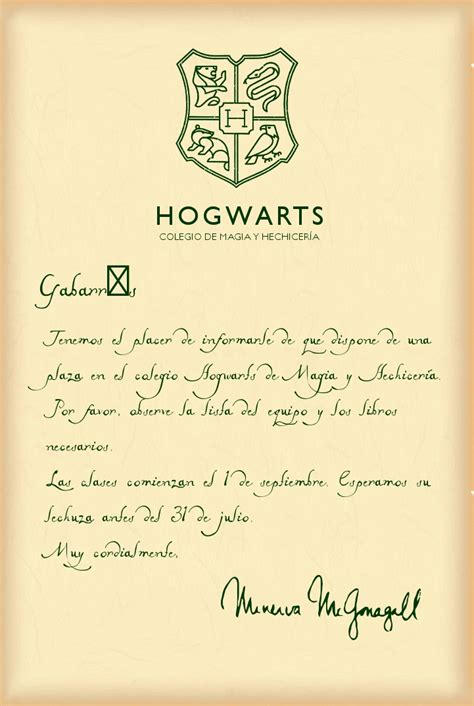 Carta De Hogwarts Con Tu Nombre Soalan As