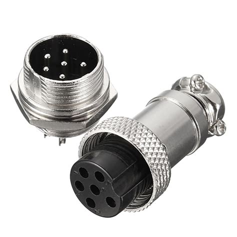Gx 20 6 Pin Round Shell Type Connectors Male Female Roboticsdna
