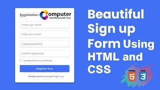 Beautiful Registration Form Using HTML And CSS Doovi