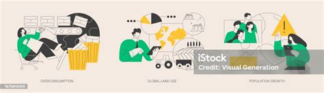 Global Environmental Data Abstract Concept Vector Illustrations Stock