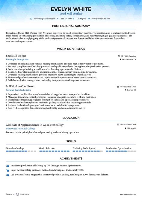 10 Mill Worker Resume Samples And Templates For 2025
