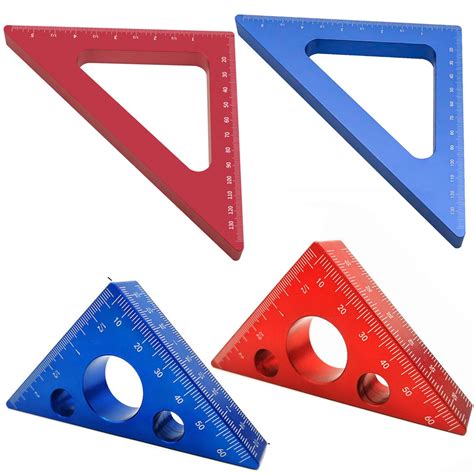 45 Degree Aluminum Alloy Angle Ruler Imperial And Metric Triangle Ruler