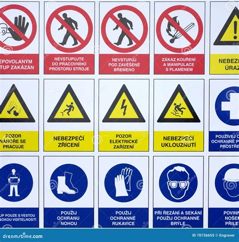 Symbols Warning Signs Construction Site Stock Image Image Of Roadsign