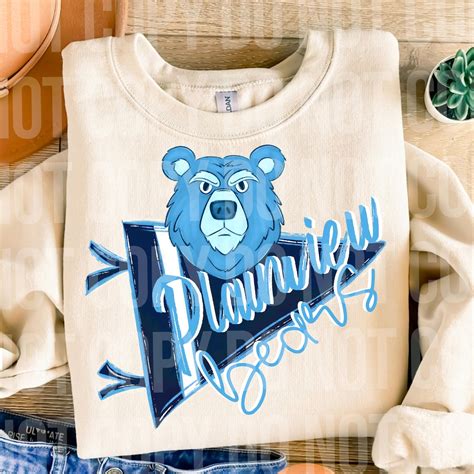 Plainview Bears Custom Pennant Retro Png Digital File Football Band