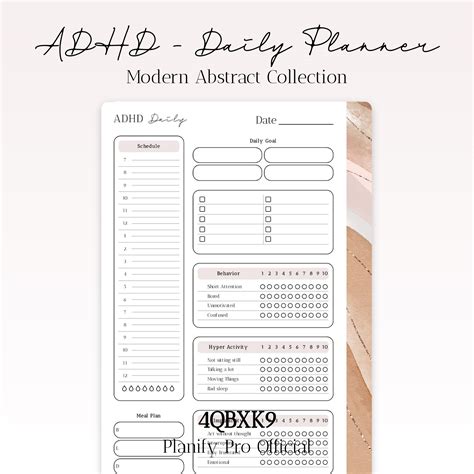 Adhd Planner Daily Modern Abstract Planify Pro