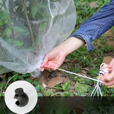 2 pcs plant protection netting with drawstring insect and bird