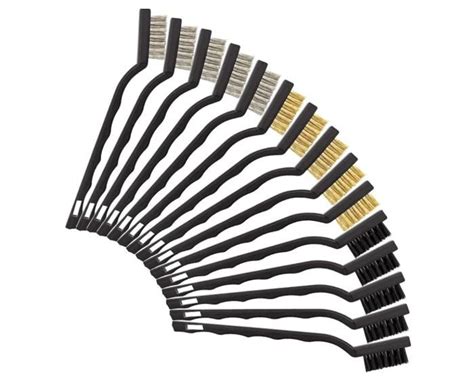 15pcs Brosse Métallique 5pcs Brosse Nylon5pcs Brosse Laiton 5pcs