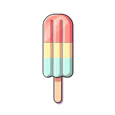 Premium Ai Image There Is A Popsicle With A Rainbow Colored Stripe On It Generative Ai