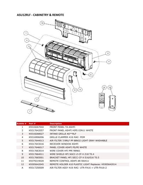 Asu12rlf Parts List Fujitsu General Portal Viewer