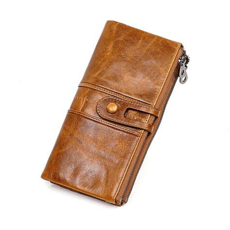 Rfid Womens And Mens Leather Wallet Multi Functional Long Style Coin