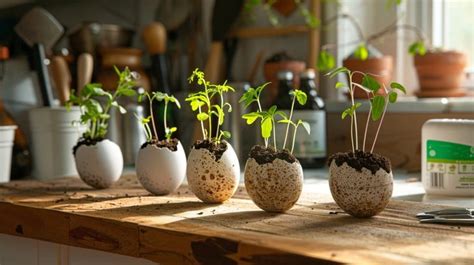 Free Eggshell Seed Starters Photo Plants Eggshells Sustainable