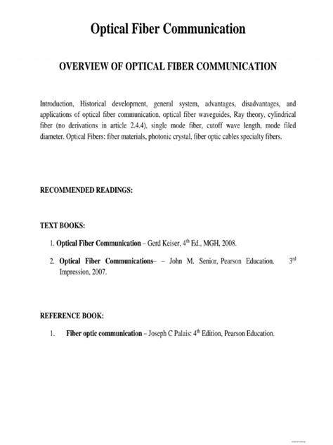 1optical Fiber Communication Notes Module 1 Pdf