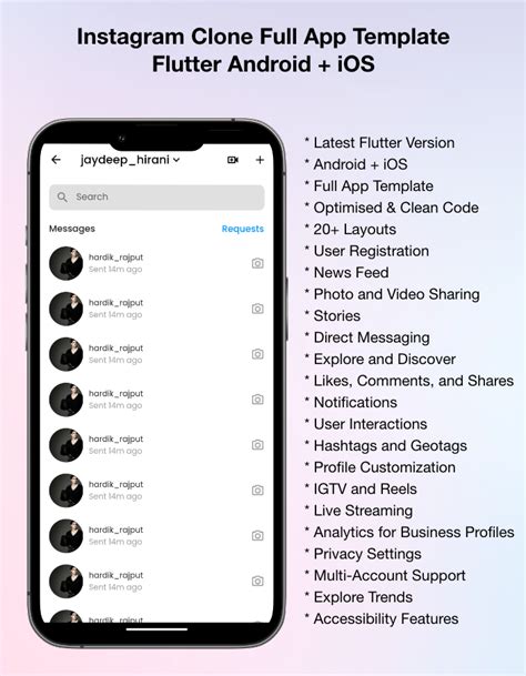instagram clone full app template flutter android ios initappz