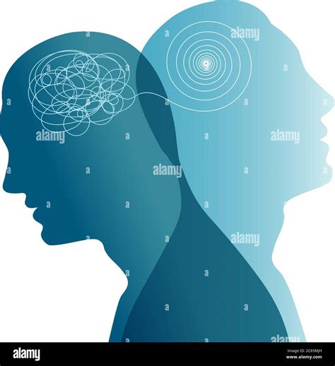 Metaphor Bipolar Disorder Mind Mental Double Face Split Personality Concept Mood Disorder