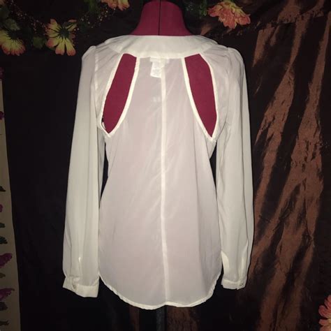 0088 Bn Dizzy Lizzy Sheer Button Up Dress Blouse Depop