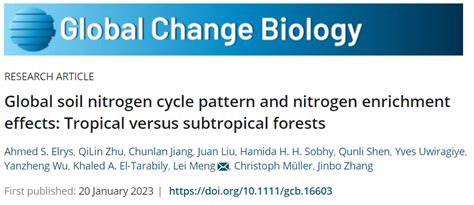 我院张金波和孟磊教授课题组在全球土壤氮循环模式与氮富集效应领域取得新进展 作物学系、农业资源与环境系 热带农林学院
