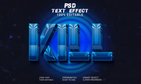 Kill 3d Text Effect Psd File Graphic By Imamul0 · Creative Fabrica