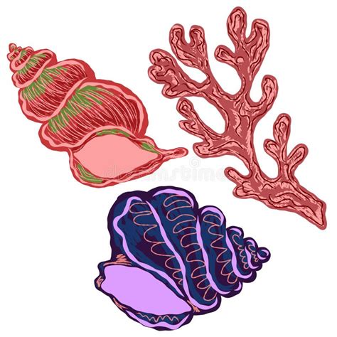 Marine World Texture Pencil Marker Strokes Vector Element Stock