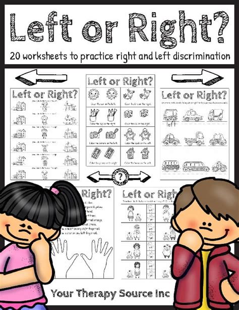Left Or Right Worksheets Laterality Directionality By Yourtherapysource