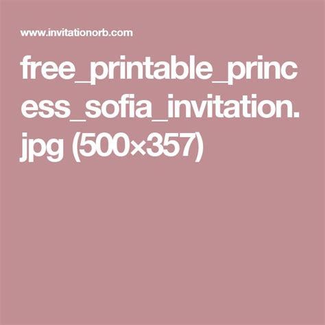 Free Printable Princess Sofia Invitation