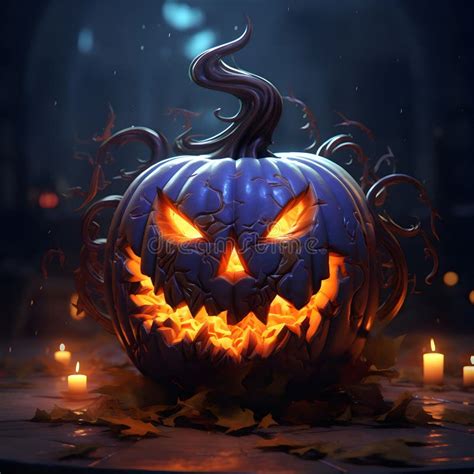 Spooky Halloween Pumpkin Stock Illustration Illustration Of Light