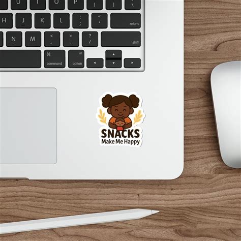 Snacks Make Me Happy Die Cut Sticker Laptop Accessory Etsy