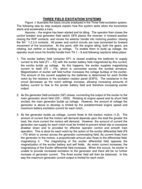 3 Field Excitation System Pdf Relay Resistor
