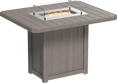Lumin 62 Bar Height Fire Table Poly Rectangular Fire Table