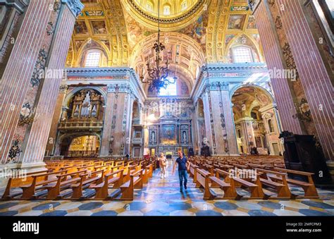Interior View Of The Central Nave Aisle Section With Soaring Gold