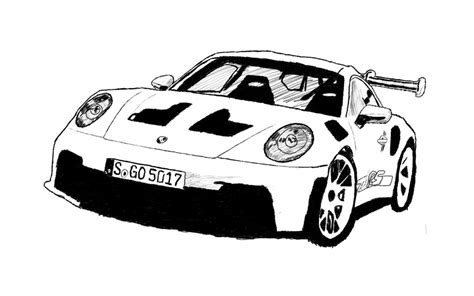 Drew A Porsche 911 Gt3 Rs R Drawing