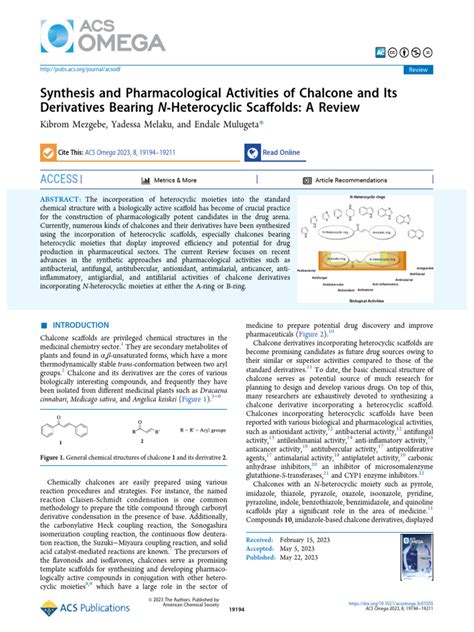 Chalcone Review Pdf Organic Synthesis Ethanol