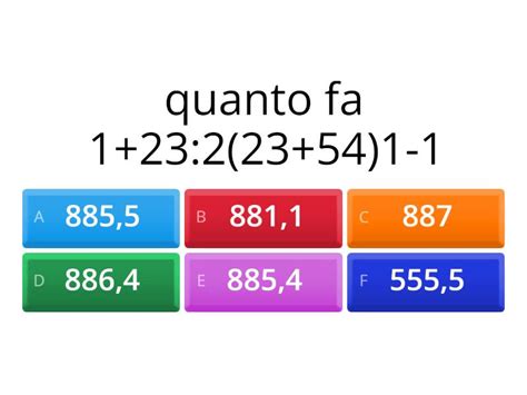 Espressioni 5 Elementare Facili Quiz