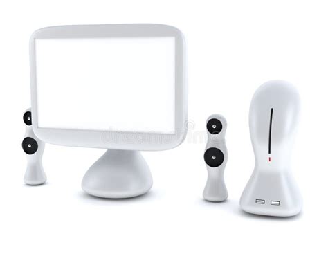 Modern LCD Computer Monitor With Speaker Stock Illustration Illustration Of Glass Display