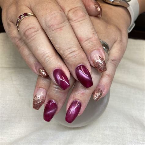 13 Elegant Rose Gold Burgundy Nails For Inspiration Nail Designs Daily