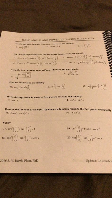 Answered Half Angle And Power Reducing Identities Fy Use The Half