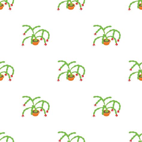 Christmas Cactus Pattern Seamless Vector 15662630 Vector Art At Vecteezy