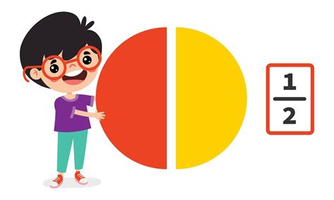 Dibujos Animados Niño Aprendizaje Fracciones Tema Niños Dibujos