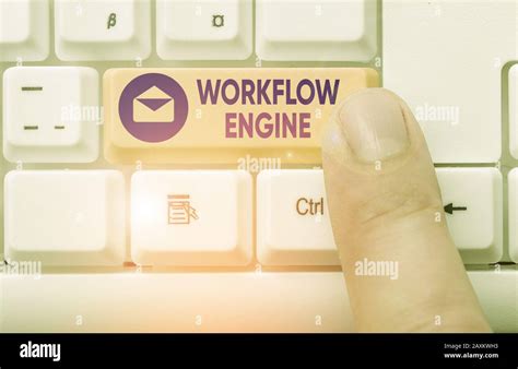 Conceptual Hand Writing Showing Workflow Engine Concept Meaning