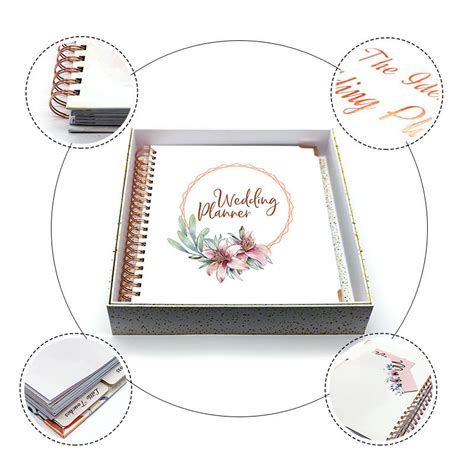 Ustom Printing Goals Spiral Hardcover Organizer Wedding Diary Journal