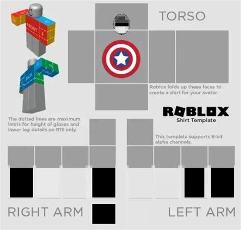 Roblox Marvel Captain America T Shirt Template By Pixlr To Preview And