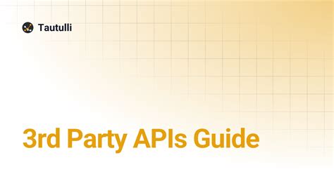 3rd Party Apis Guide Tautulli