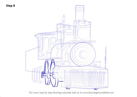 How To Draw Steam Locomotive Trains Step By Step