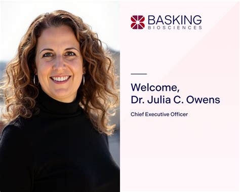 Get To Know Julia Owens Ph D Basking Biosciences New Ceo Julia