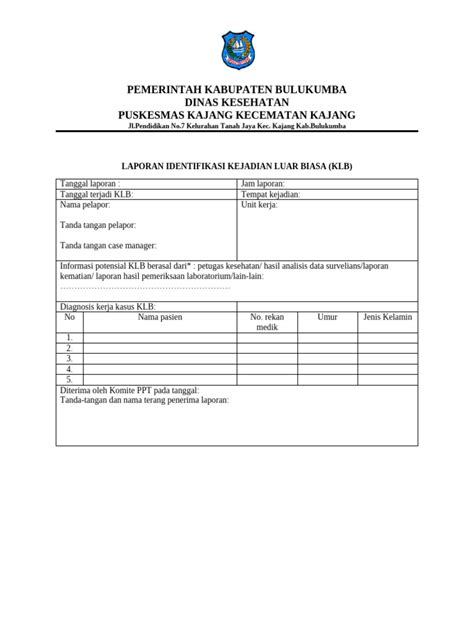 5 5 6 Format Laporan Klb Pdf