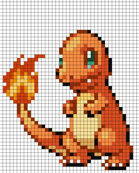 Pixel Art Pikachu Modèle Coloriage Facile Dessin à Imprimer
