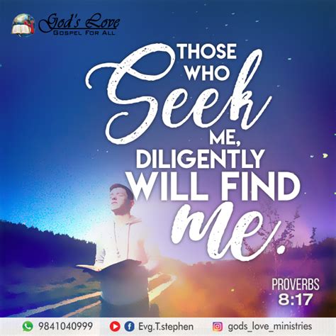 Proverbs 817 Gods Love Ministries Todays Promise