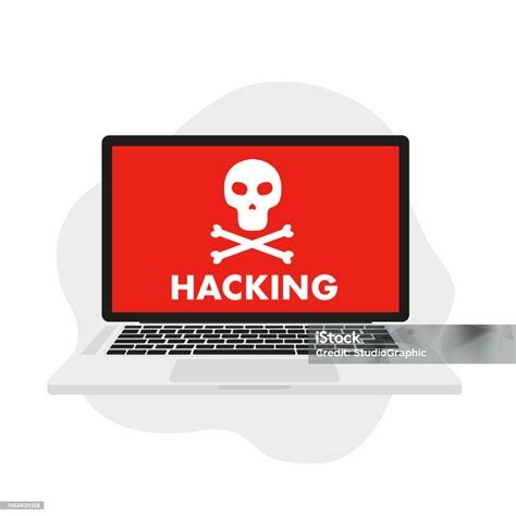 Computer Hacking Icon System Error Warning On Laptop Emergency