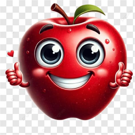 Cute Apple With Happy Face Apple With Happy Face Cute Apple Png