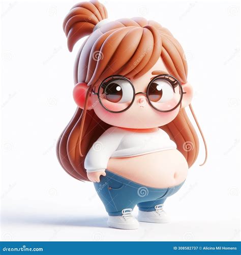 Funny Cartoon For A Beautiful And Colorful Chubby Girl Ai Generated